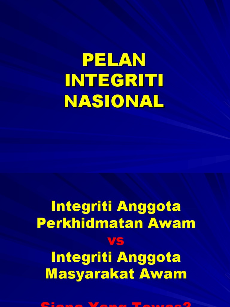 Pelan Integriti Nasional | PDF