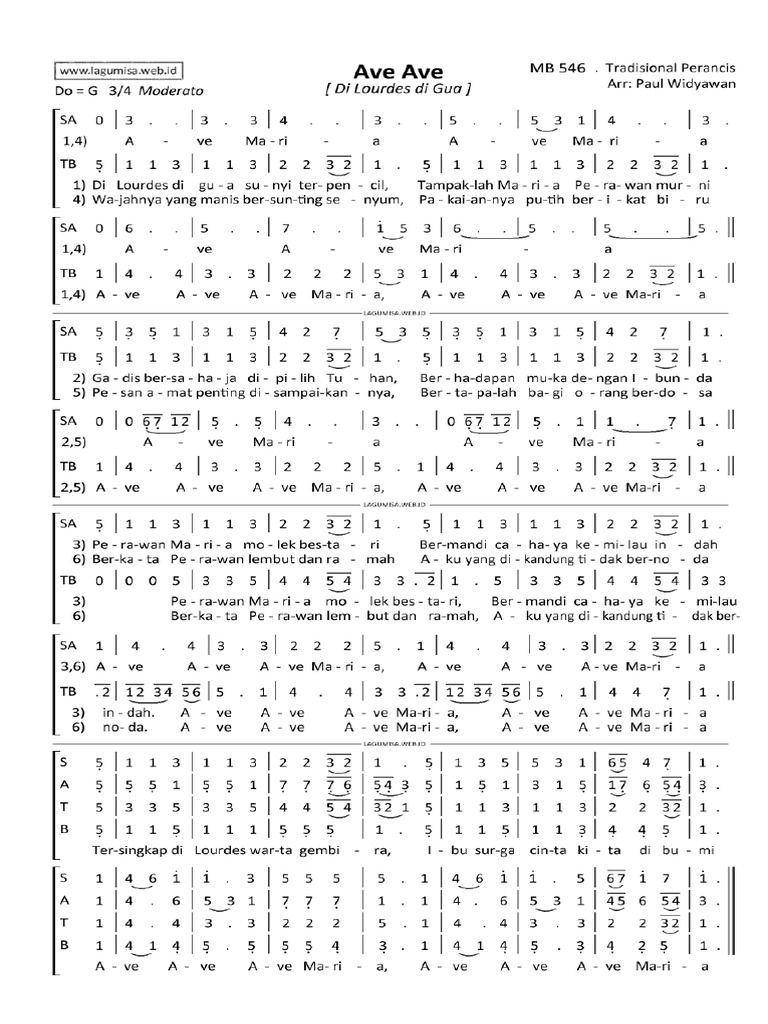 Ave-Ave (Di Lourdes) | PDF