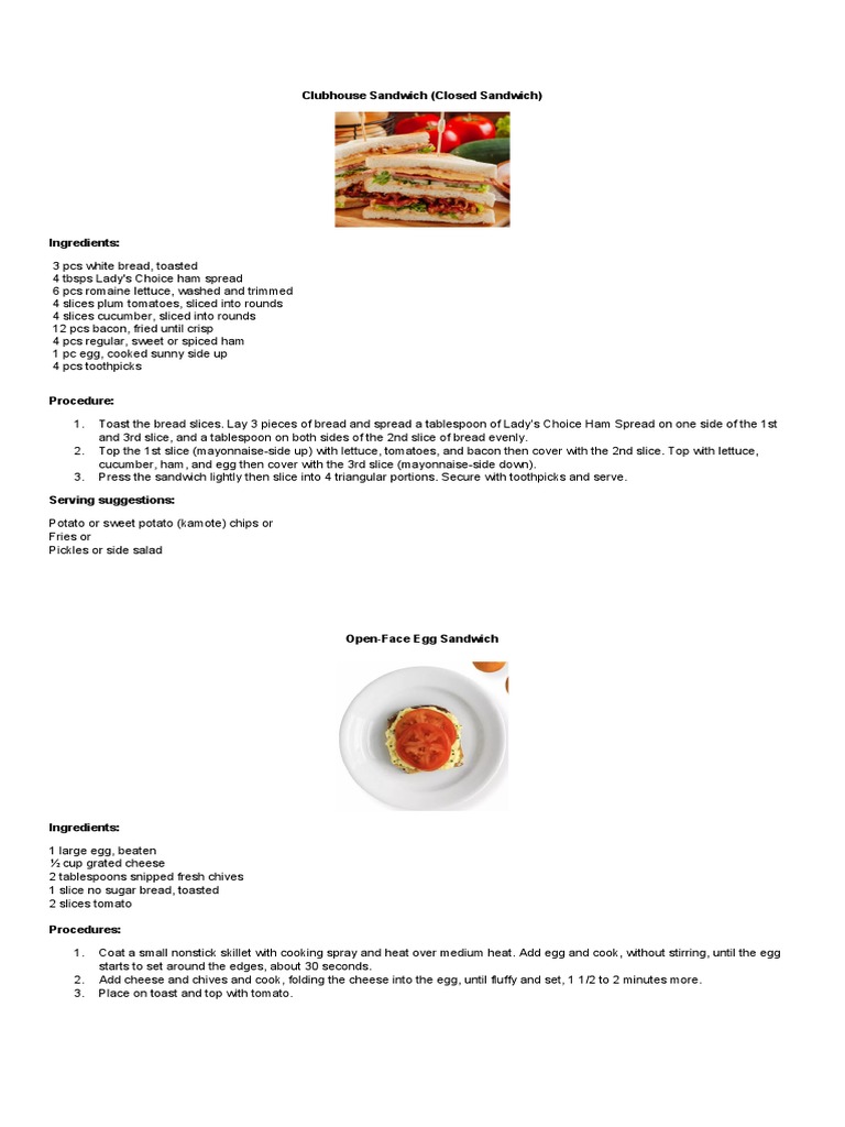recipe_-sandwich | PDF