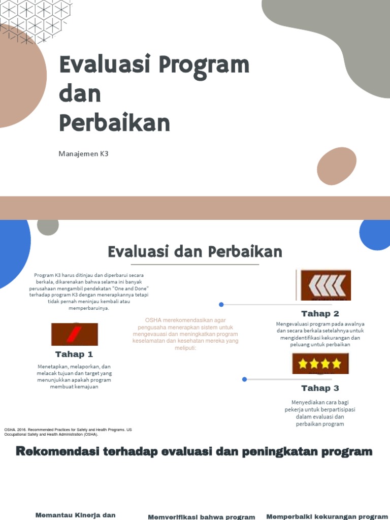 Evaluasi dan Perbaikan Program K3 | PDF | Karier & Perkembangan