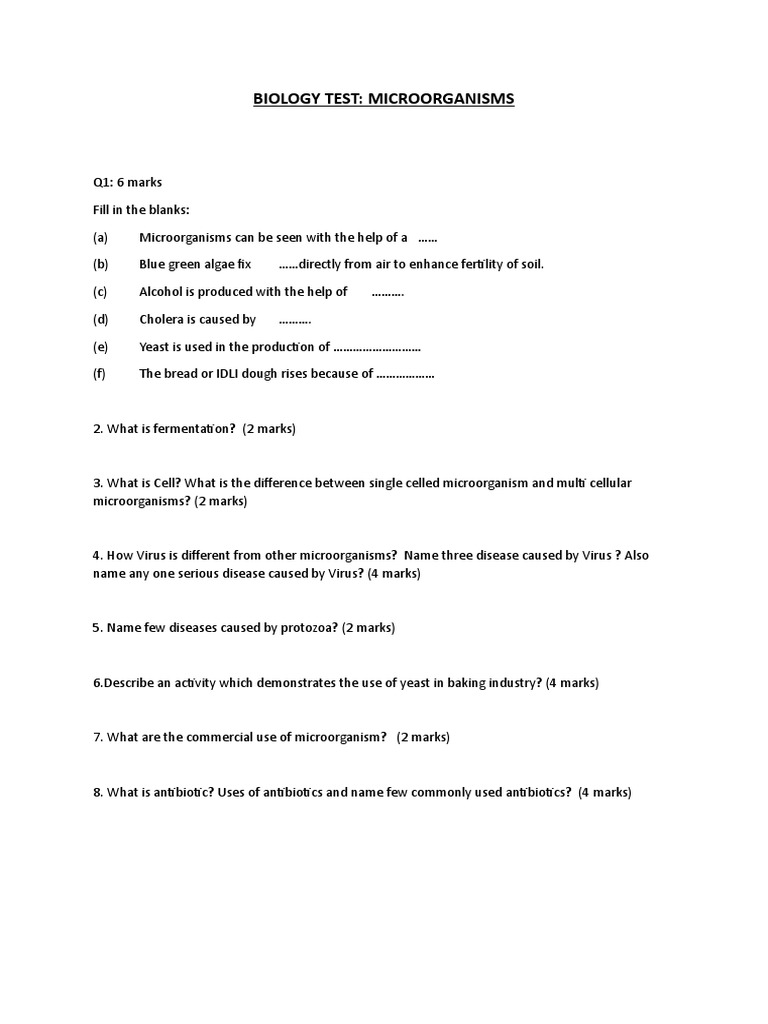 Test Microorgamisms | PDF