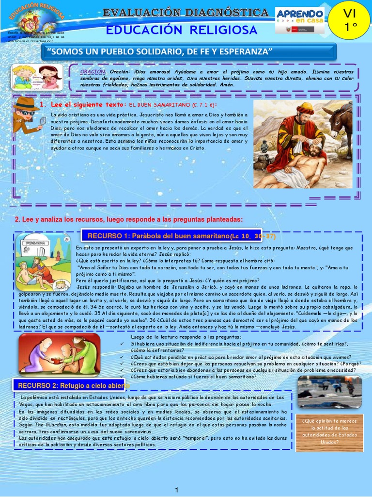 Parábola del Buen Samaritano: Amor al Prójimo | PDF | Amor | Parábolas ...