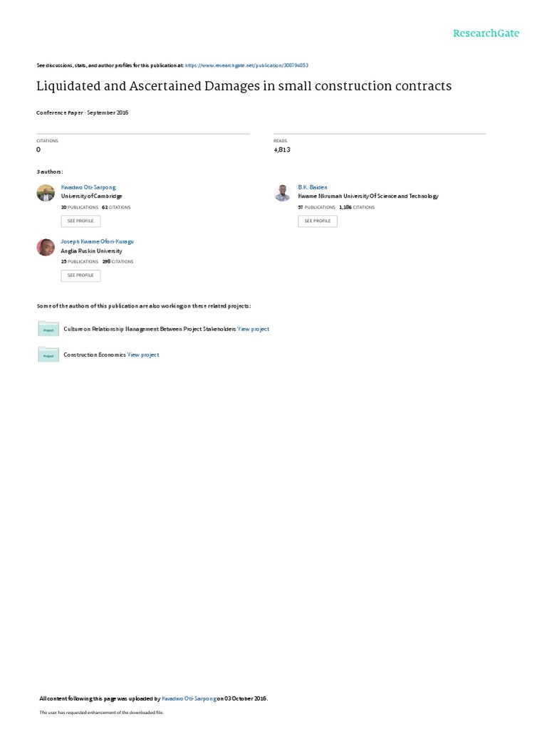 Liquidated and Ascertained Damages | PDF | Damages | Business Law