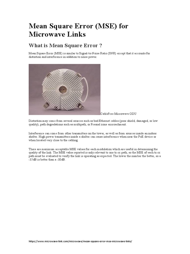 Pengertian Mean Square Error (MSE) | PDF