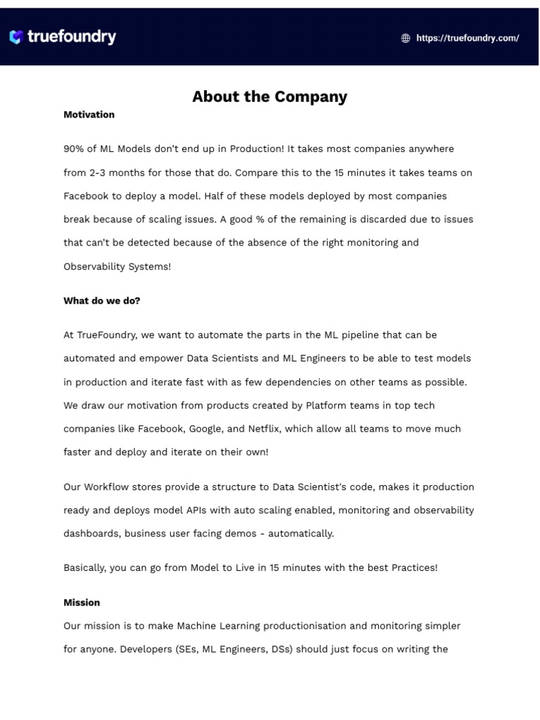 Truefoundry - ML Engineer Intern Assignment | PDF | String (Computer Science) | Parameter ...