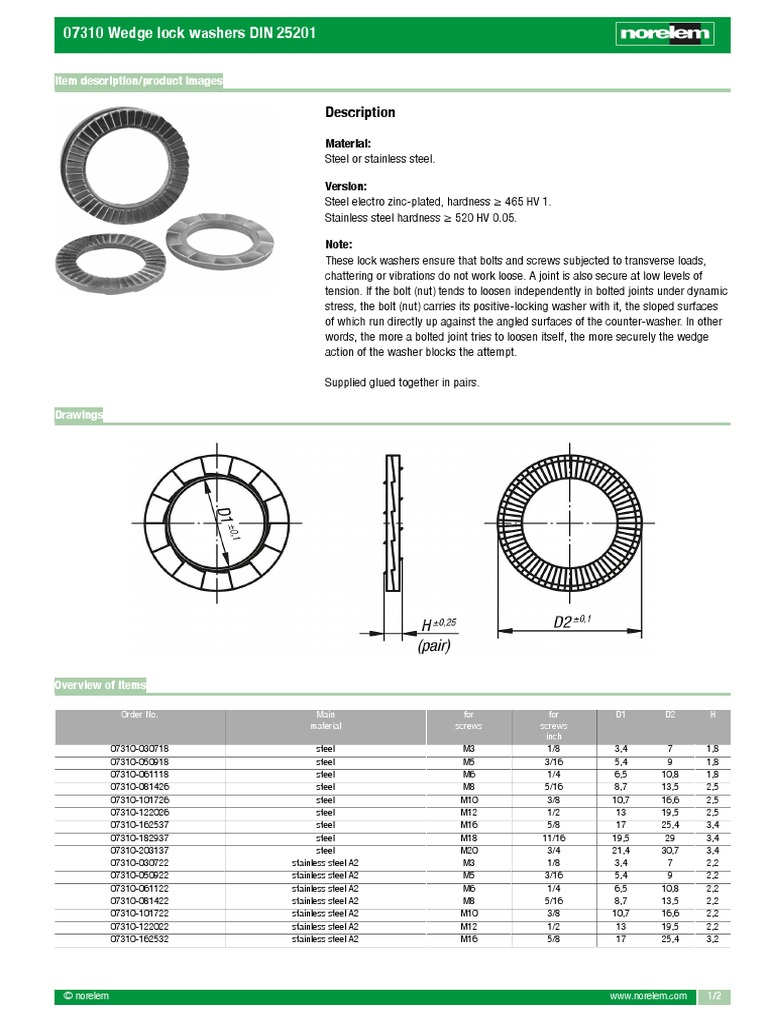 Din 25201 | PDF | Screw | Washer (Hardware)