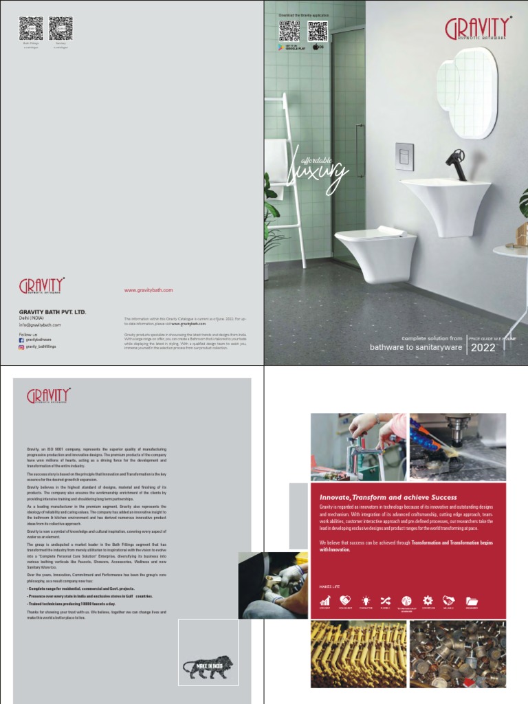 Gravity Bathware Catalogue 2022 | PDF | Tap (Valve) | Stainless Steel