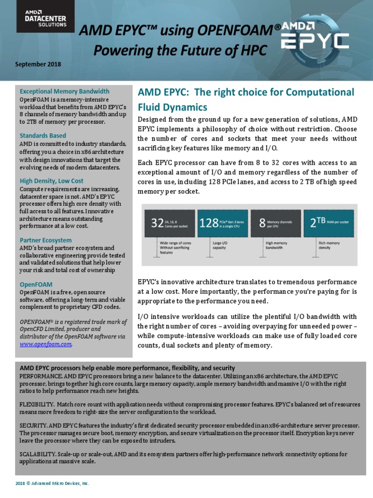 Amd Epyc With Openfoam For HPC | PDF