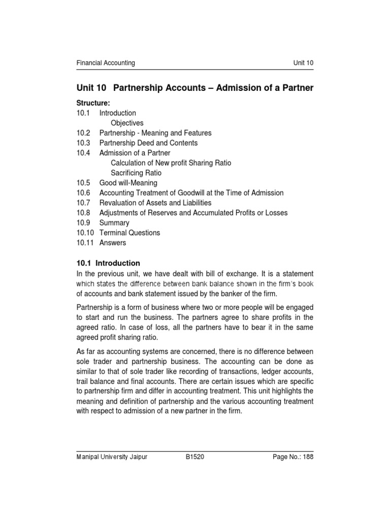 Admission of a Partner in Partnership | PDF | Balance Sheet | Partnership