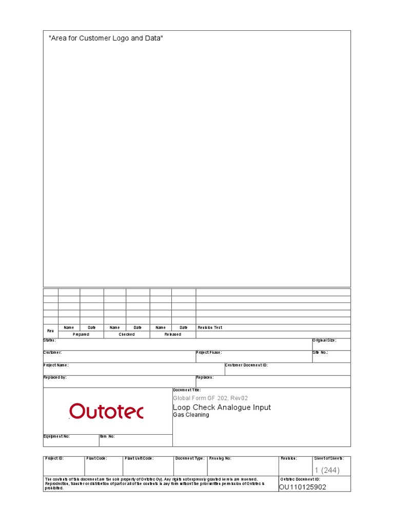 Loop Check Analogue Input Form | PDF | Programmable Logic Controller ...