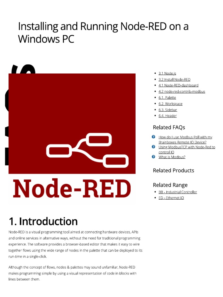 Installing and Running Node Red On A Windows PC | PDF