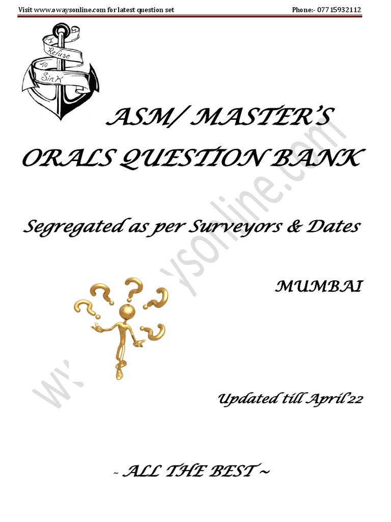 ASM Orals Question Set Till April22 Mumbai | PDF | Ships | Shipping