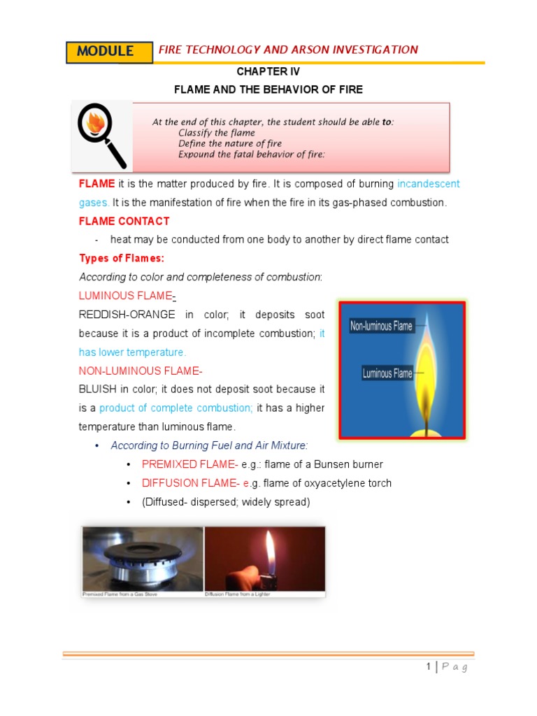 Chapter Iv Flame and Behavior of Fire | PDF