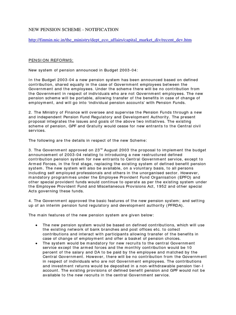 NPS Notification | PDF