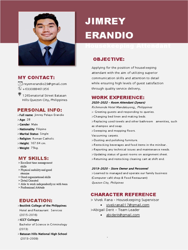 Eme Resume | Download Free PDF | Housekeeping | Home