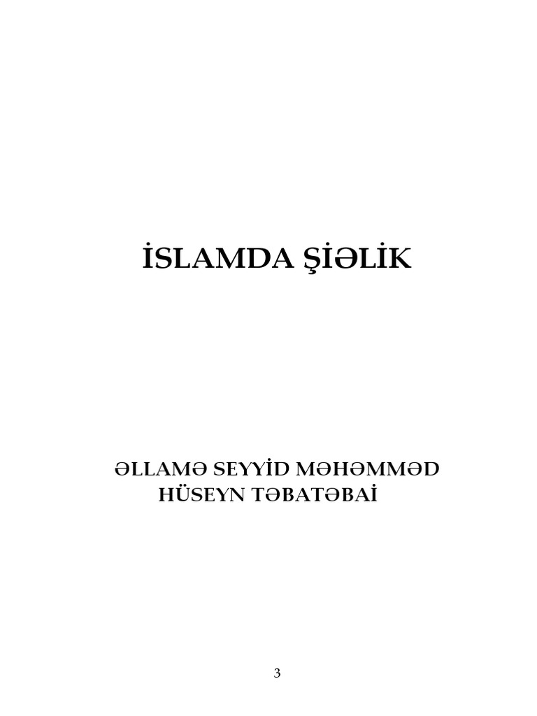 İslamda Şi̇əli̇k | PDF