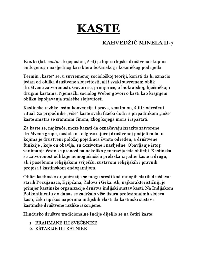 KASTE | PDF