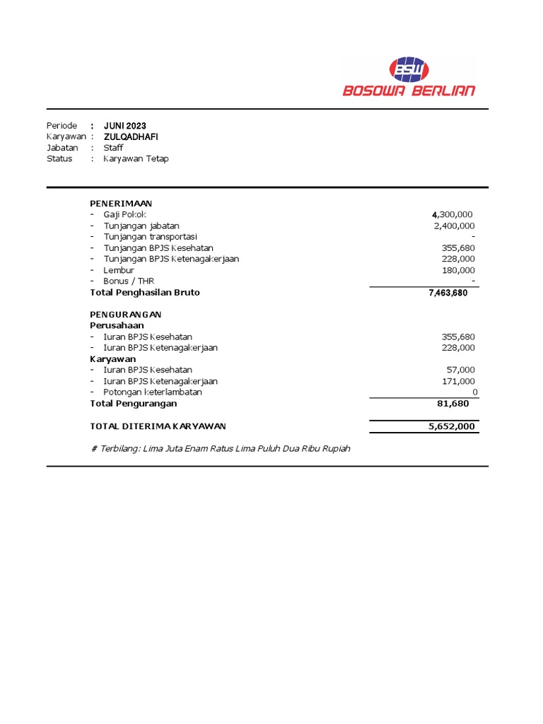 379940071-Contoh-Slip-Gaji | PDF