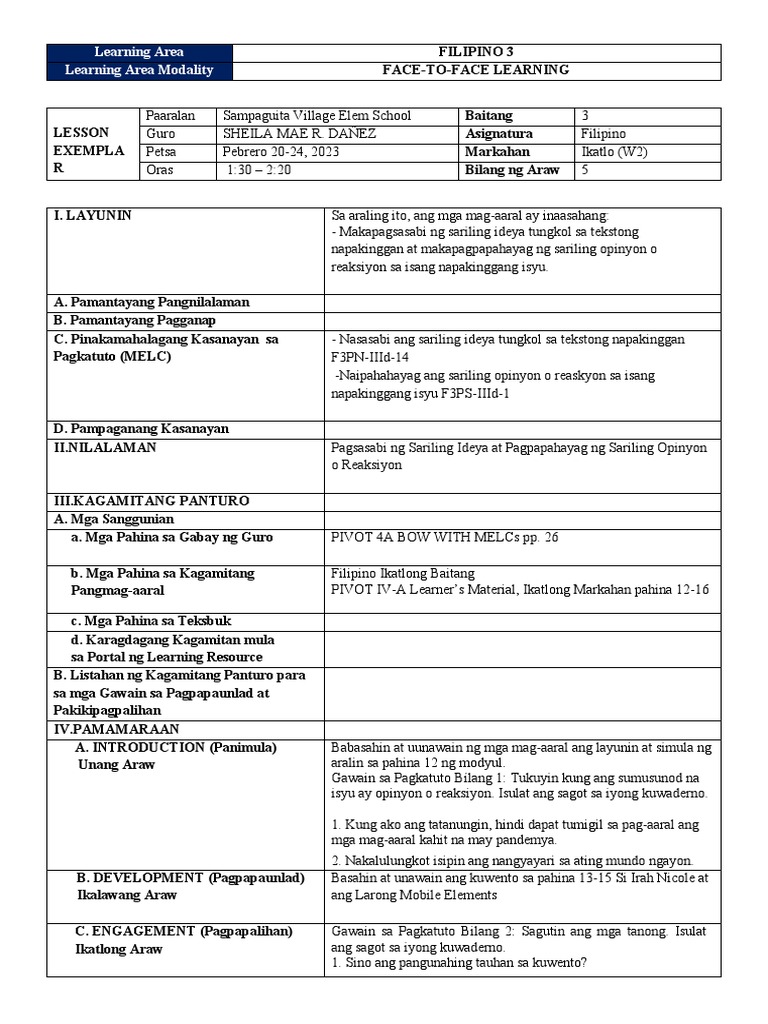Q3 W2 Le Filipino | PDF