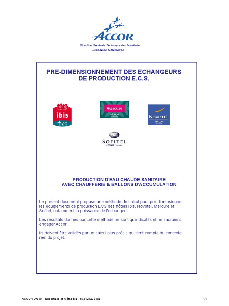 CALCUL PRODUCTION ECS - Juil 01 (V1 0) | PDF | Soupape