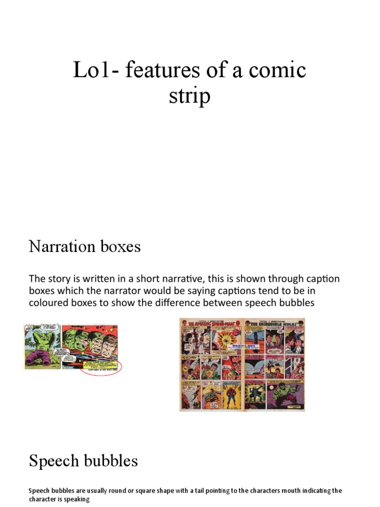 Lo1 - Features of A Comic Strip | PDF