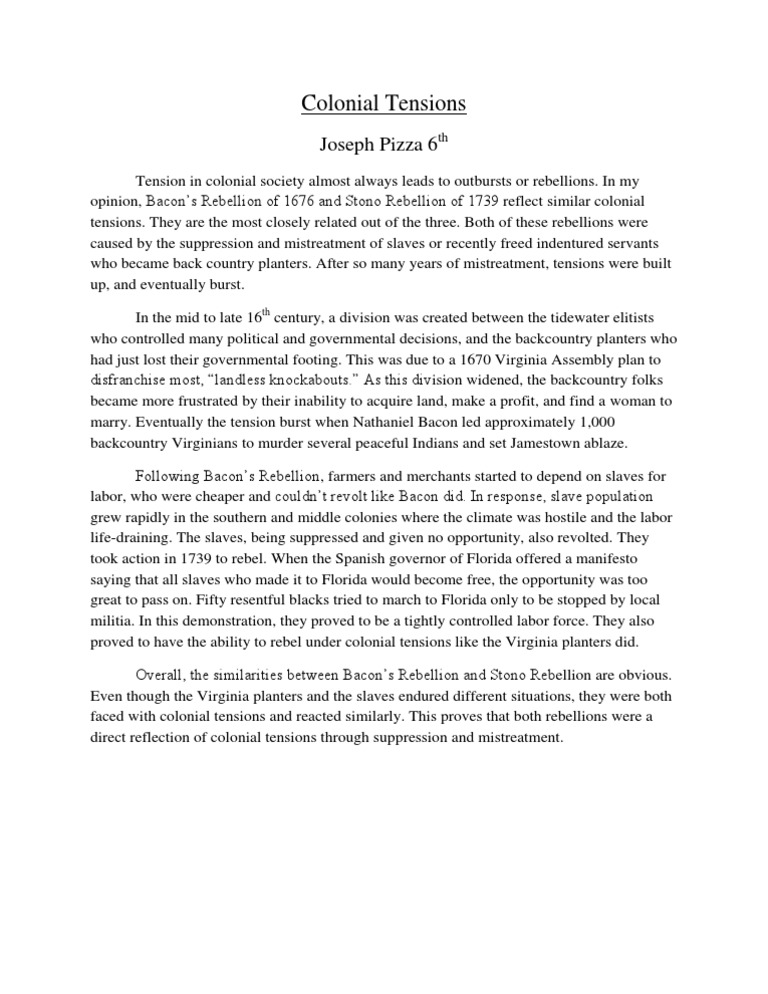 Colonial Tensions | PDF