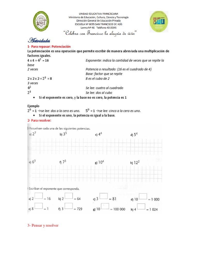 Potencia 6 Grado | PDF