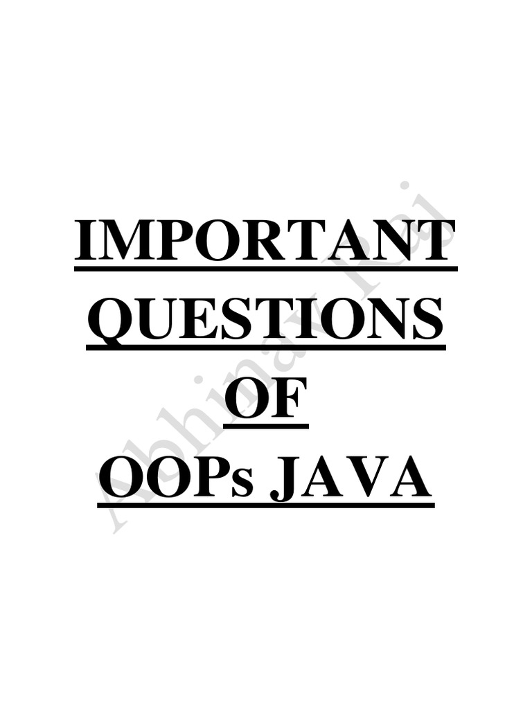 Java Important Pdf Inheritance Object Oriented Programming Method Computer Programming 9843