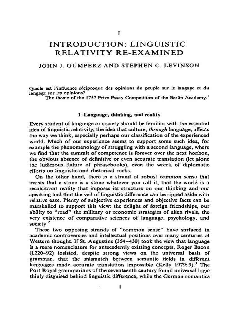 Linguistic Relativity Re-Examined | PDF