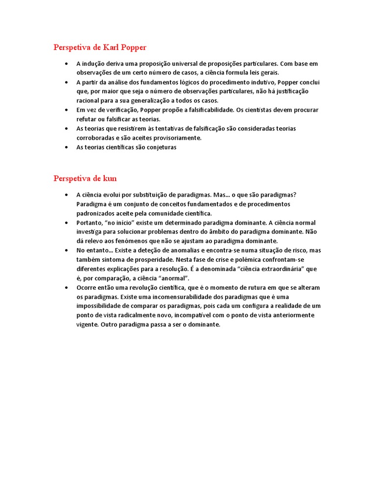 Perspetiva de Karl Popper | PDF