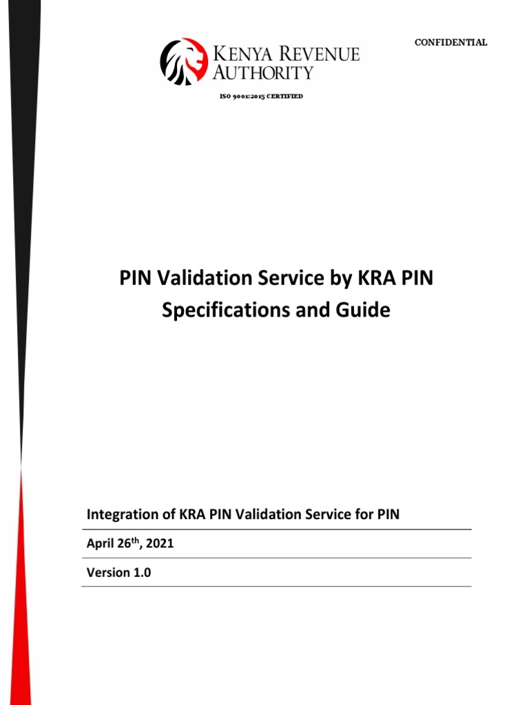 KRA PIN Validation Service Integration Specifications and Guide by PIN ...