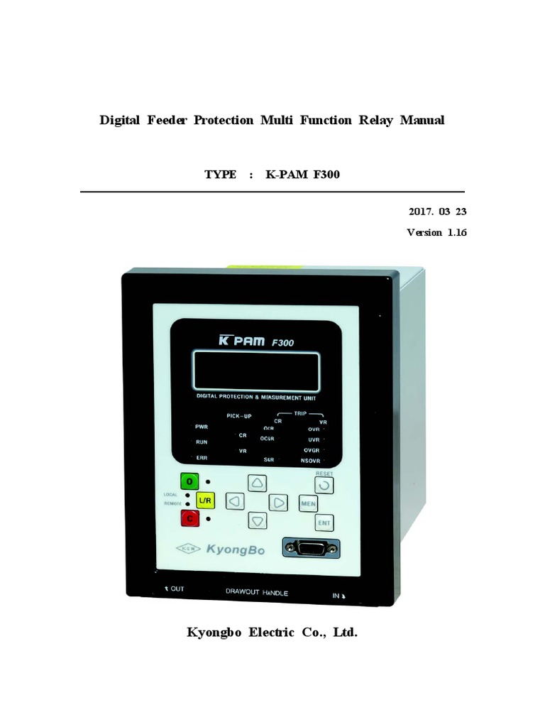 K-PAM F300 영문 사용설명서 (V1.16) | PDF | Relay | Ac Power