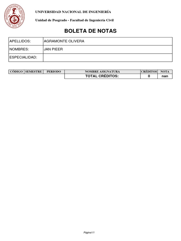 Boleta de Nota Jan Pieer Agramonte Olivera 3 | PDF