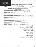 Playgroup Monthly & Final Exam Papers | PDF