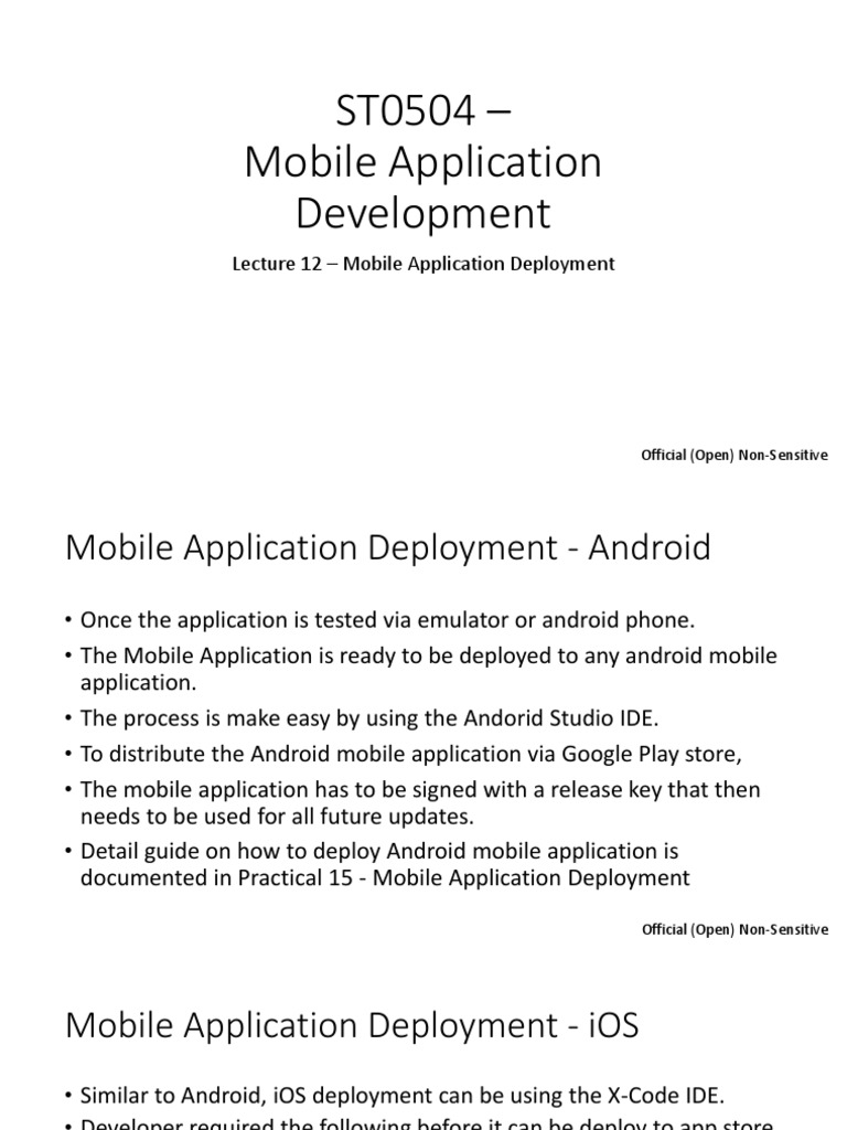 Mobile App Deployment Guide for Android & iOS | PDF