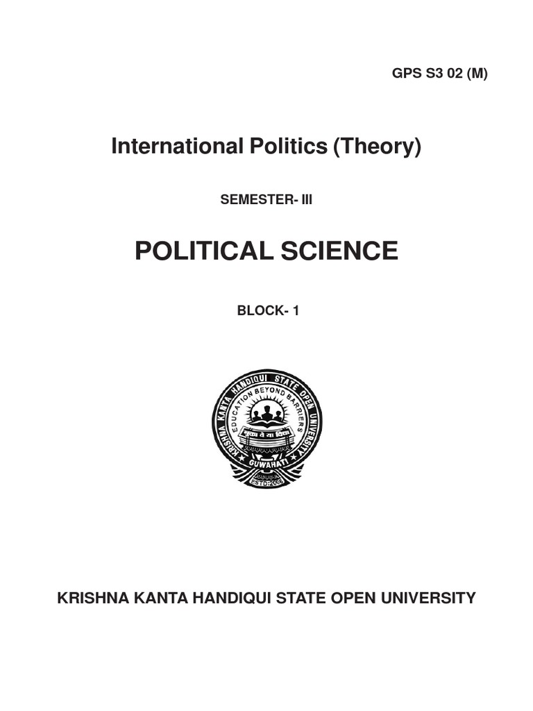 International Politics Theory Overview | PDF | International Relations ...