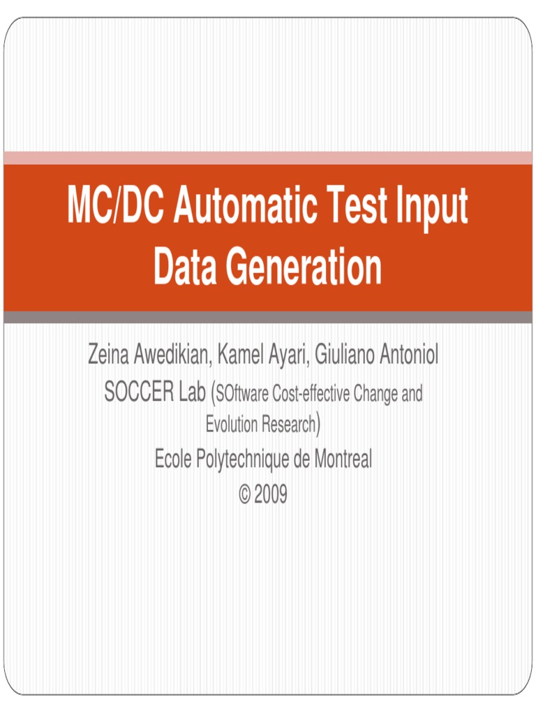 Zeina Awedikian - MCDC Automatic Test Input Data Generation | PDF ... Zeina Awedikian - MCDC Automatic Test Input Data Generation | PDF ...