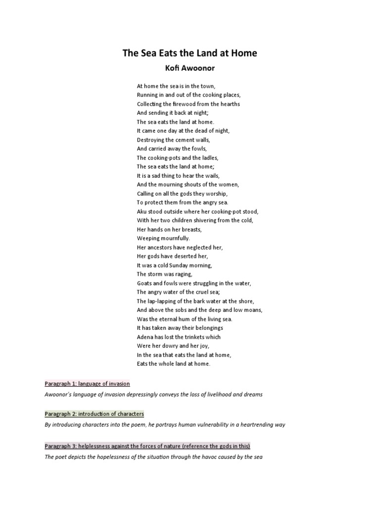 The Sea Eats The Land at Home, Kofi Awoonor | PDF