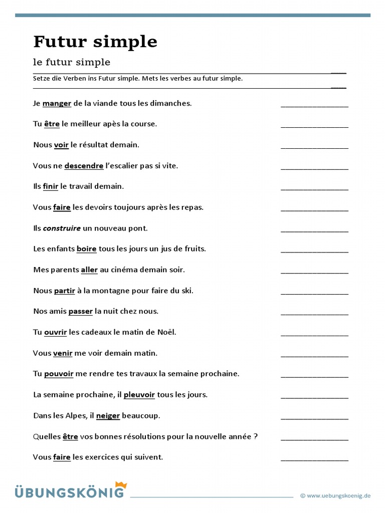 Futur Simple Exercices Cumulés | PDF