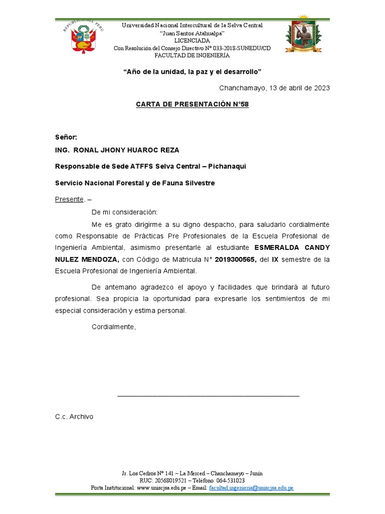 Carta de Pre-Pro | PDF