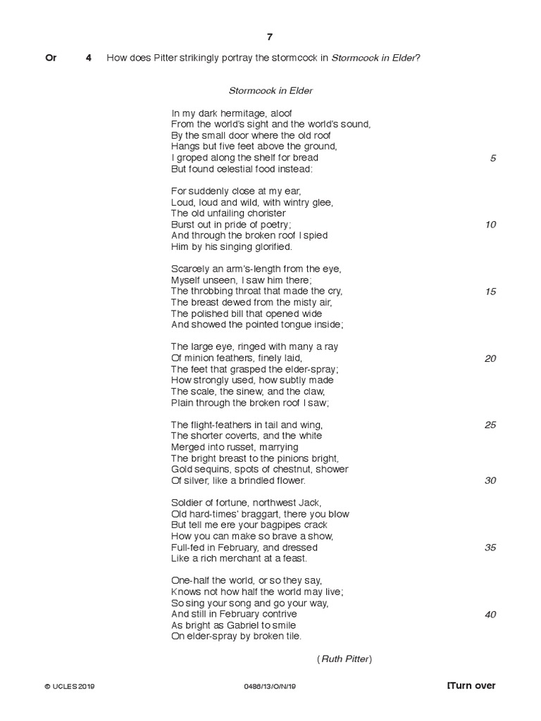 IGCSE Blank Poem Copies | PDF