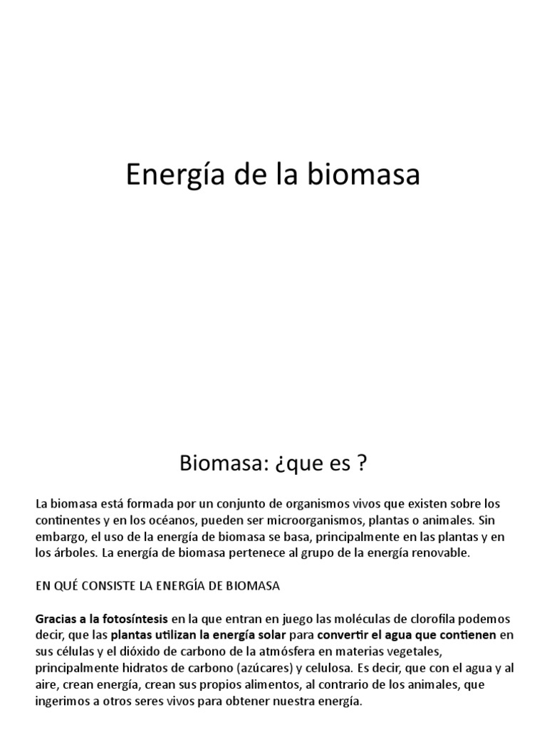 Energía de La Biomasa | PDF