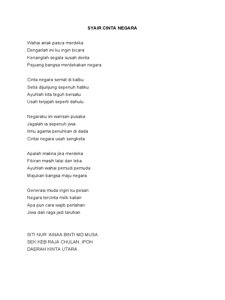 Syair Cinta Negara | PDF | Puisi