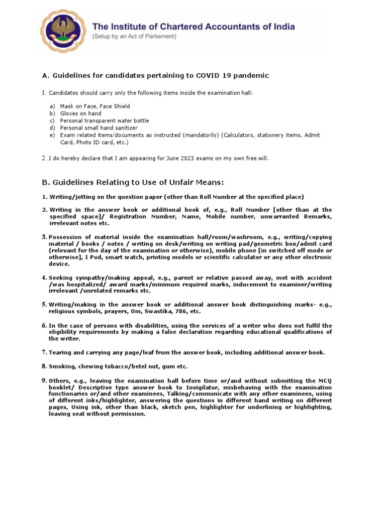 Foundation Admit Card Guideline Notes | PDF