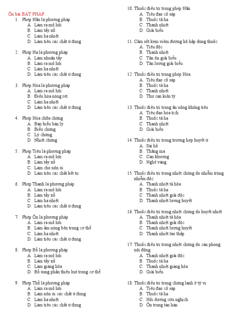 duoc co truyen-ôn tập | PDF