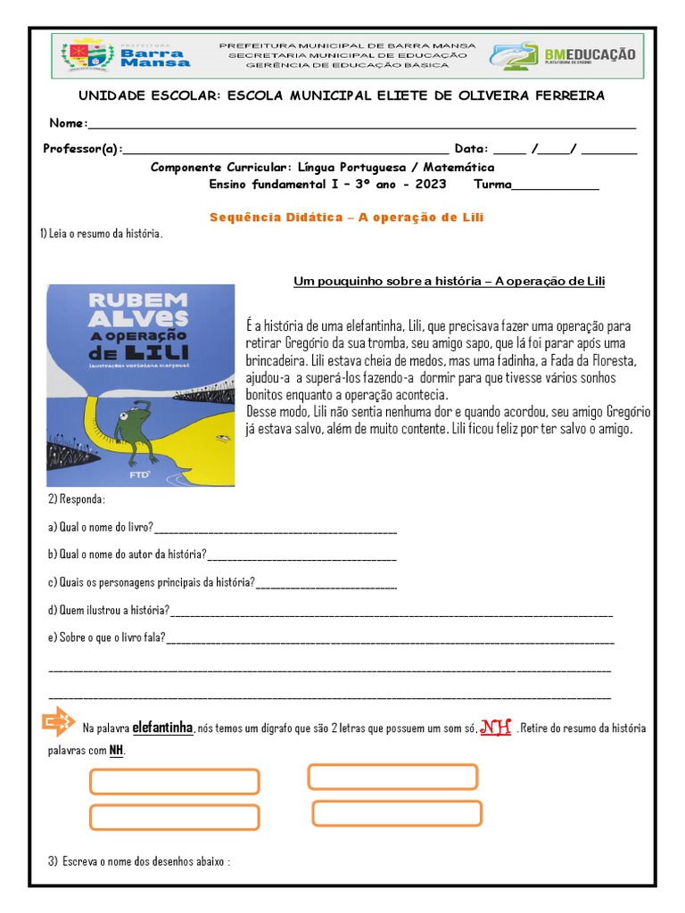 Sequencia didatica A operação de Lili | PDF