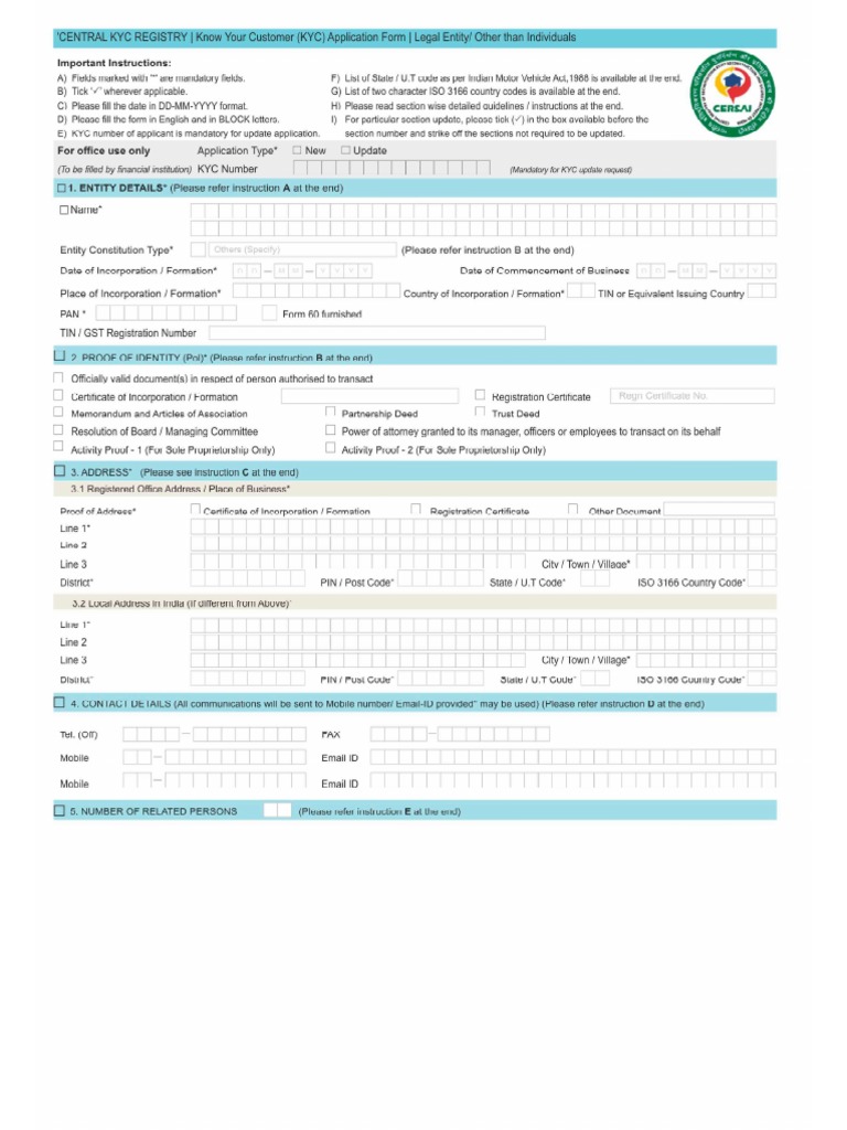 KYC Company FORM | PDF
