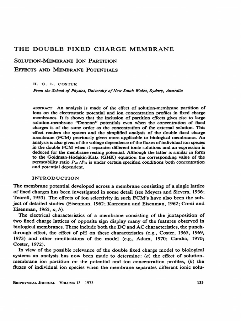 Ion partitioning effect (theory) | PDF