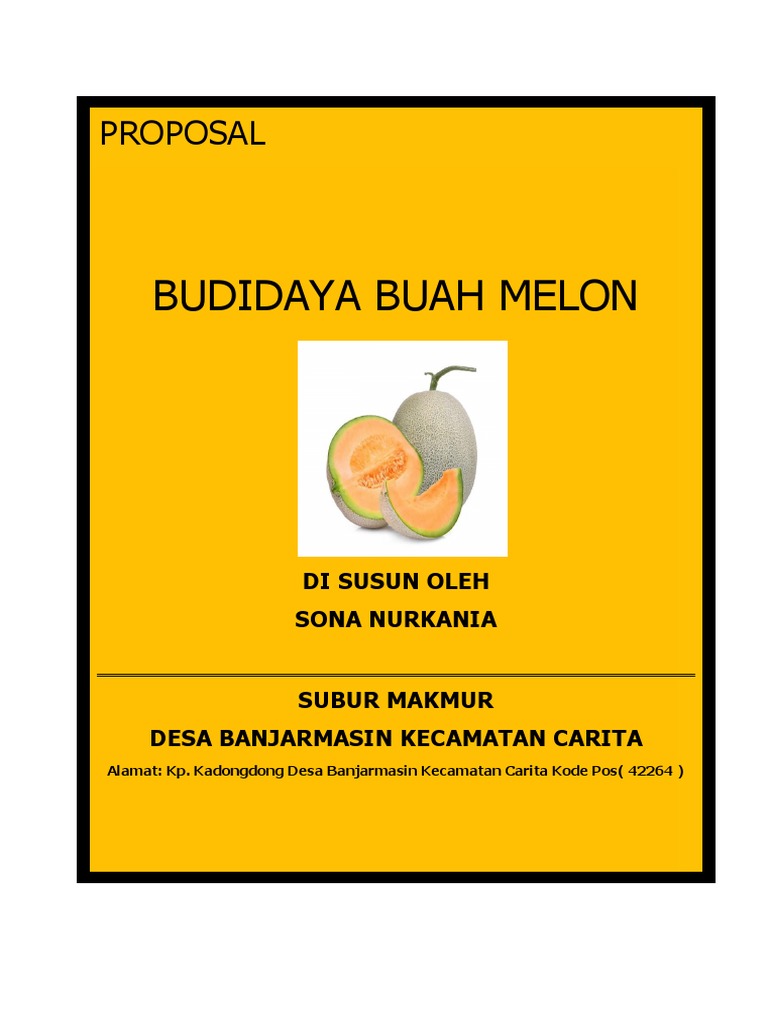 Proposal Budidaya Melon Sona | PDF