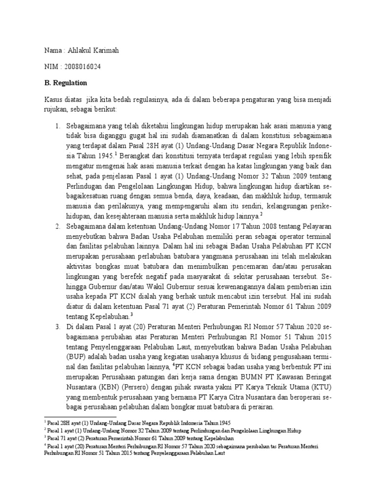 Regulasi PT KCN | PDF | Sains & Matematika | Teknologi & Rekayasa
